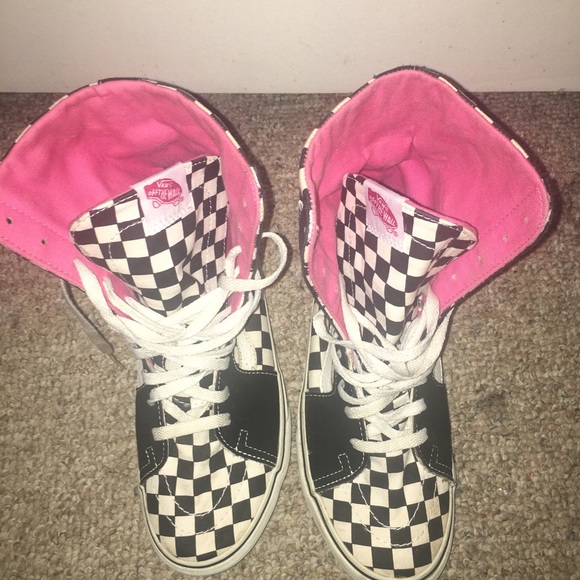 Vans | Shoes | Vans Super Hi Top Skateboard Shoes Black White | Poshmark